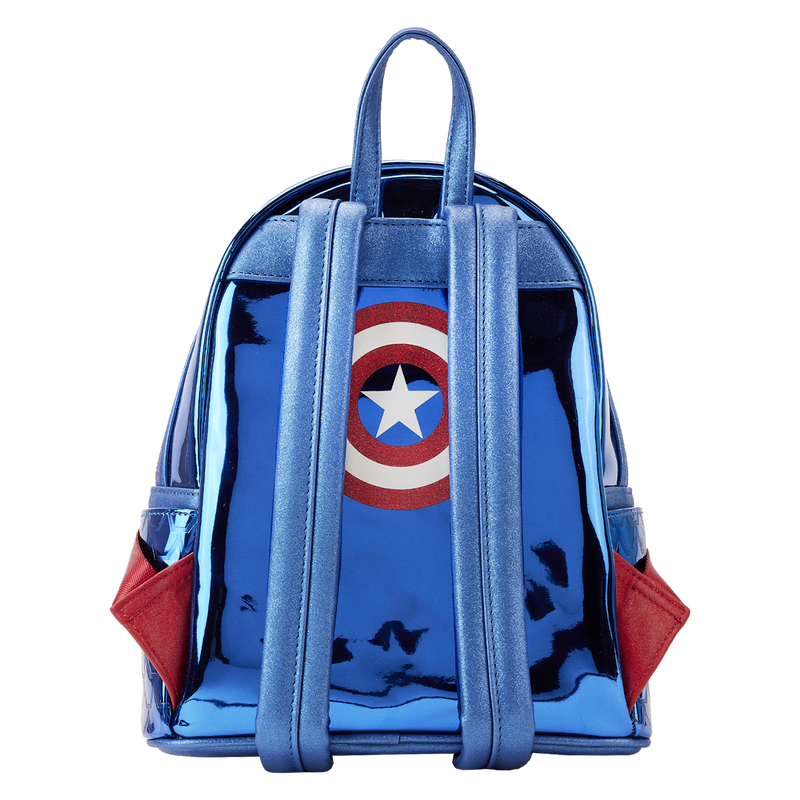 Loungefly Marvel Metallic Captain America Cosplay Mini Backpack ...