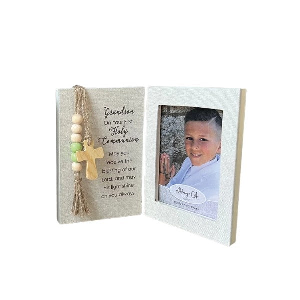 Grandson First Communion Frame with Beads – Norman's Hallmark
